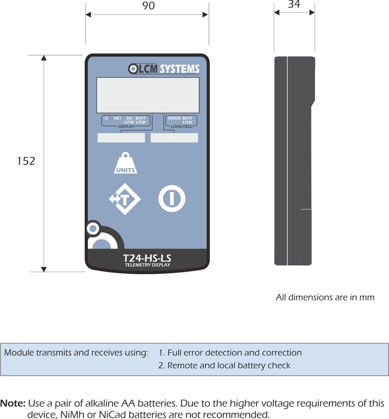 ️ T24-HS-LS Wireless Simple Handheld Display